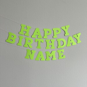 Custom Lime Green Happy Birthday Banner, Bold Serif Font, Lime Green ...