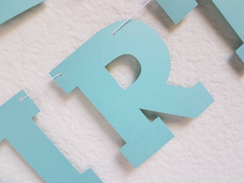 Aqua Happy Birthday Banner Aqua Birthday Banner Aqua Banner | Etsy
