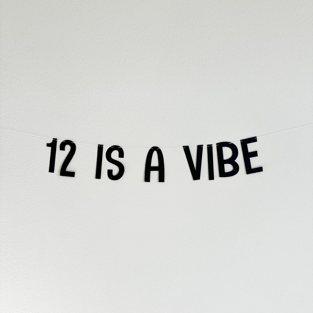 12 is A Vibe, 12th Birthday Banner, 12th Birthday Party Ideas, Twelve ...