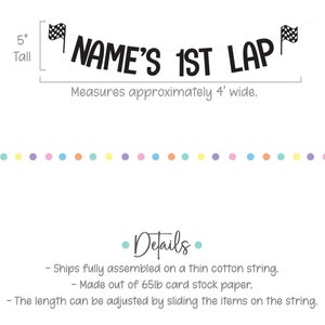 Name's 1st Lap, Racing 1st Birthday Decorations, 1st Birthday Party ...