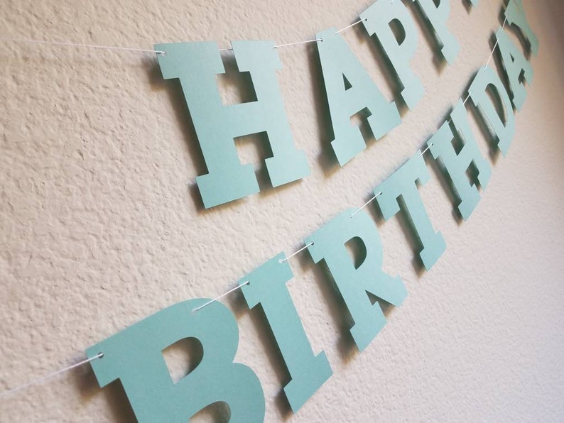 Aqua Happy Birthday Banner Aqua Birthday Banner Aqua Banner - Etsy