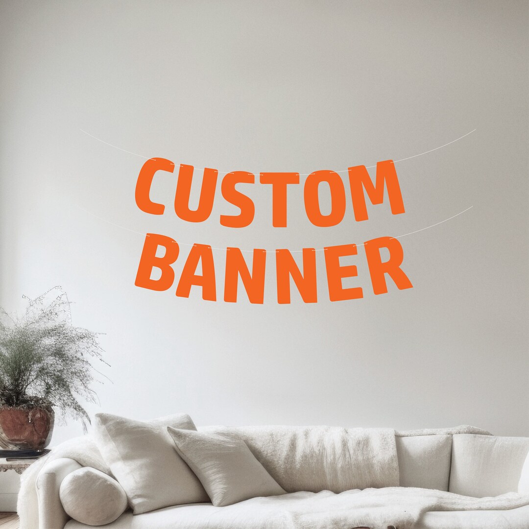 Custom Orange Banner Custom Banner Customizable Banner - Etsy