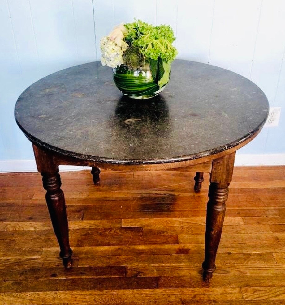 Art Deco Dinning Table Set Marble Top With 4 Chairs La Vie En Rose - Etsy