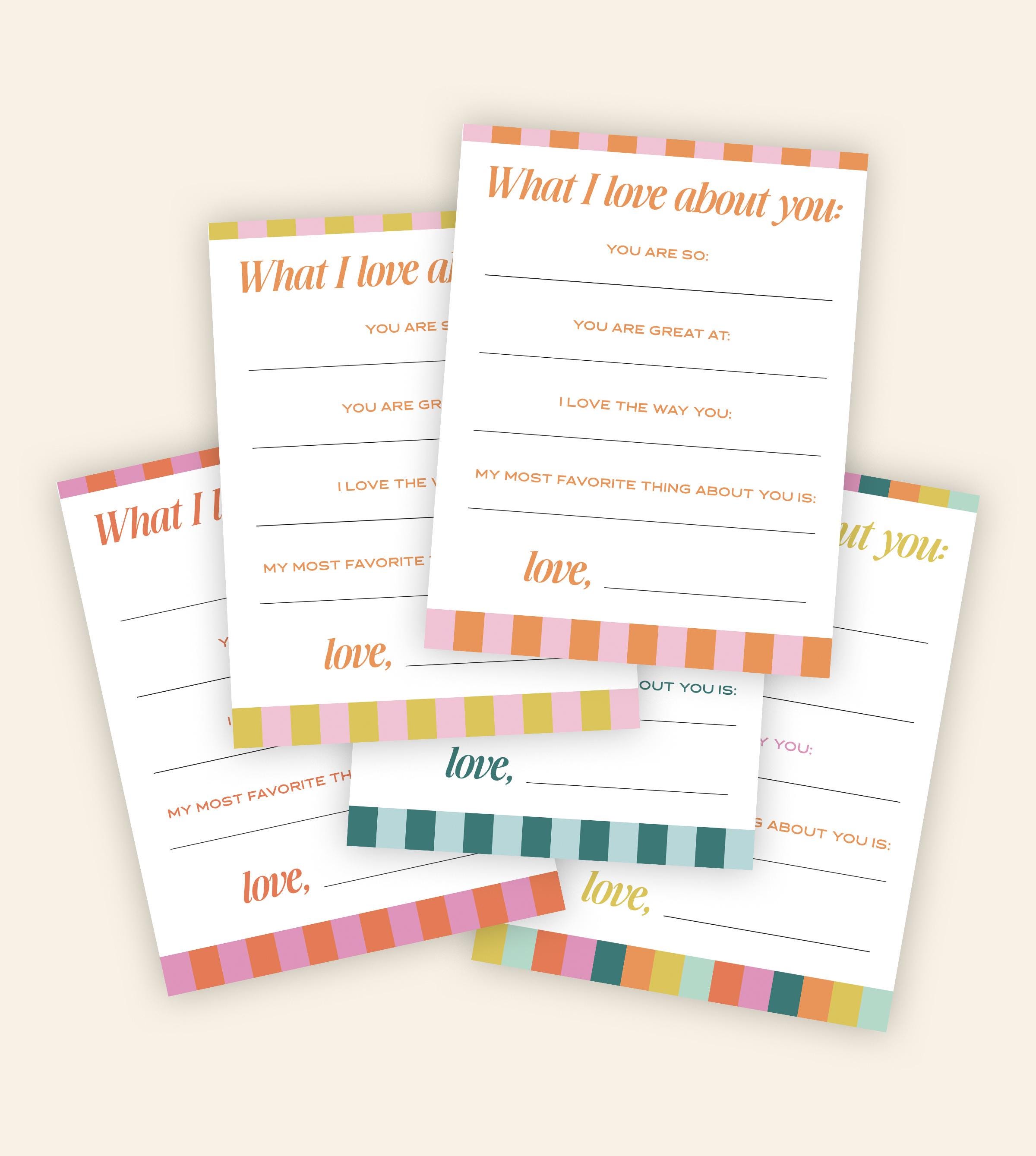 Valentines Day Printable Love Letter, What I Love About You, Printable ...