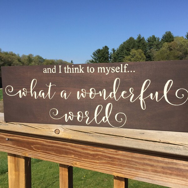 What a Wonderful World Sign - Etsy