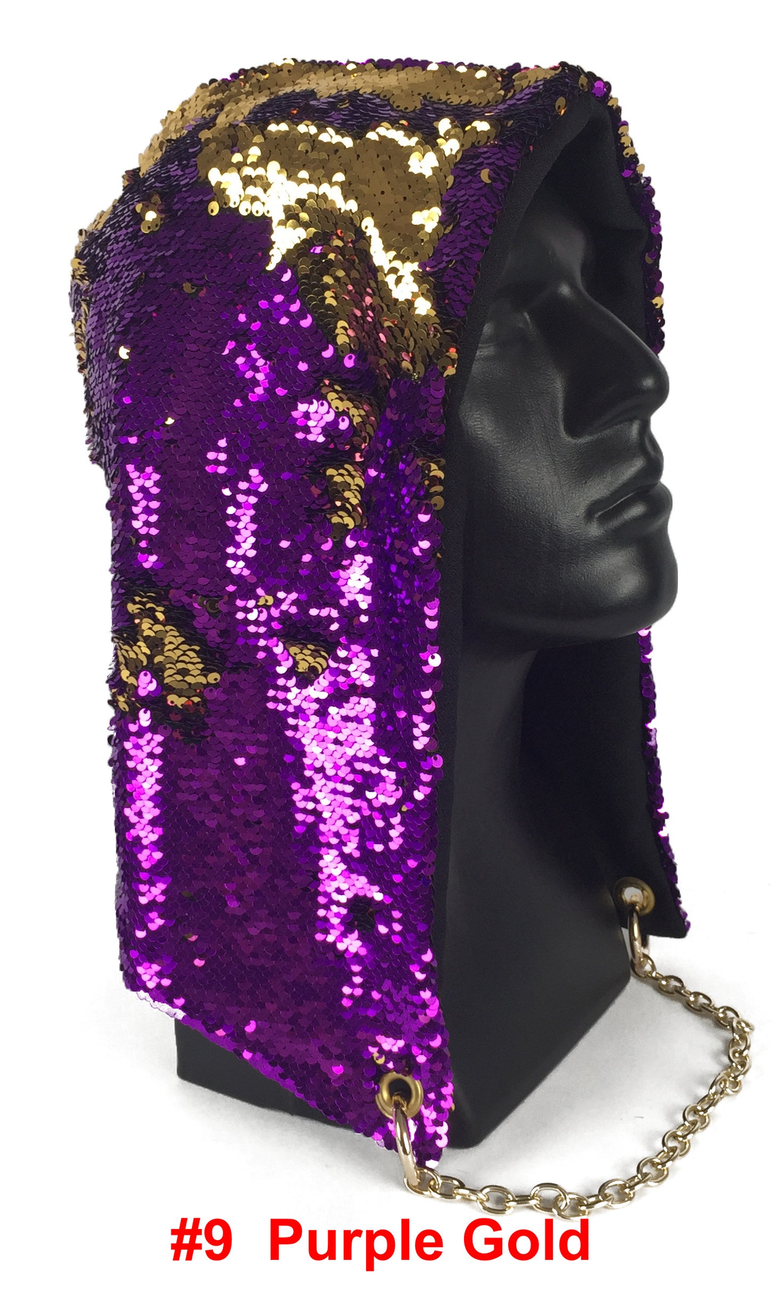 Reversible Sequin Festival Hood C Gypsy Hood, Medieval Hood, Hat ...