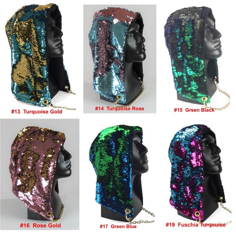 Reversible Sequin Festival Hood C Gypsy Hood Medieval | Etsy
