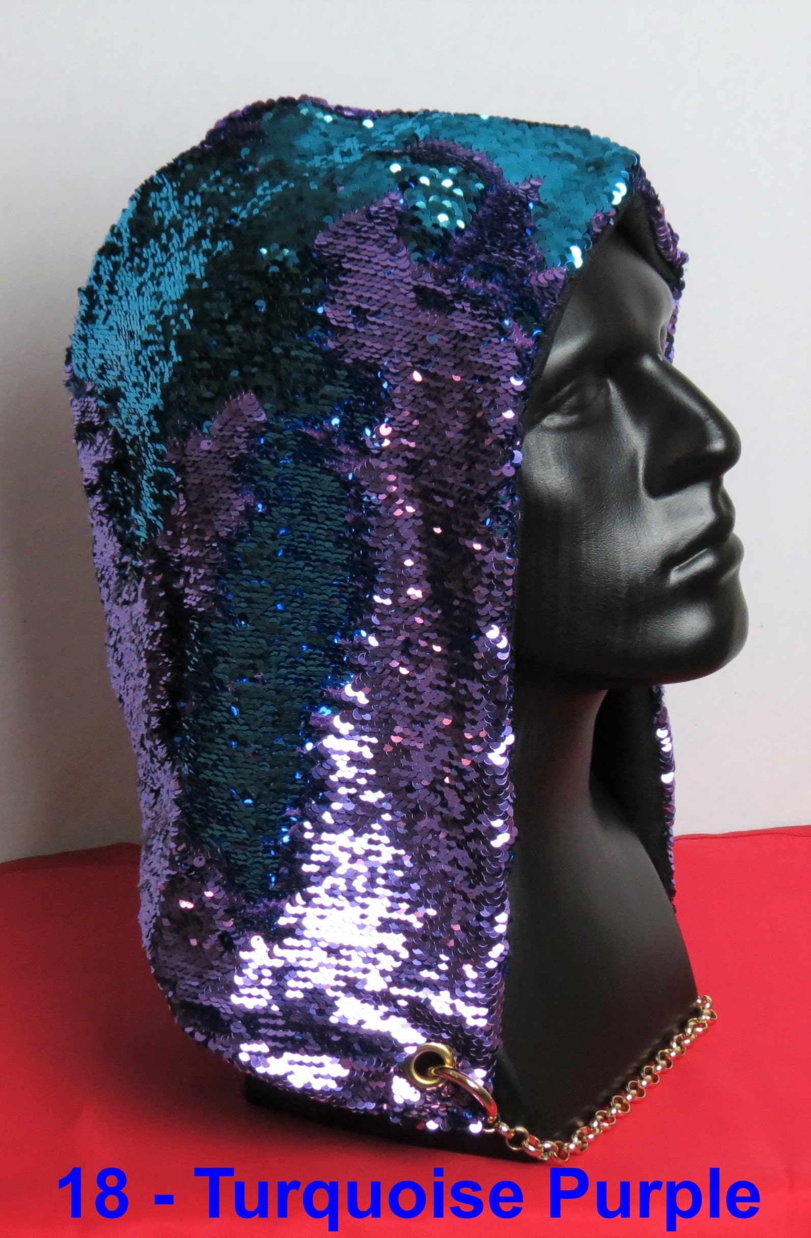 Reversible Sequin Festival Hood C Gypsy Hood, Medieval Hood, Hat ...