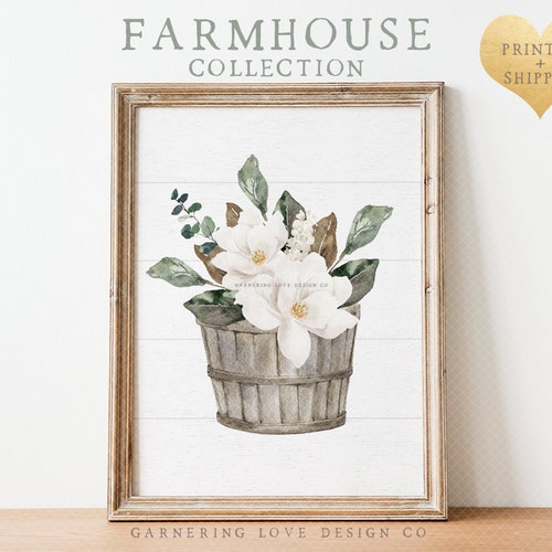 MAGNOLIA NURSERY PRINTS Farmhouse Nursery Art Floral - Etsy