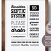 Sensitive Septic System Sign Be Kind to the Drain Ready to | Etsy