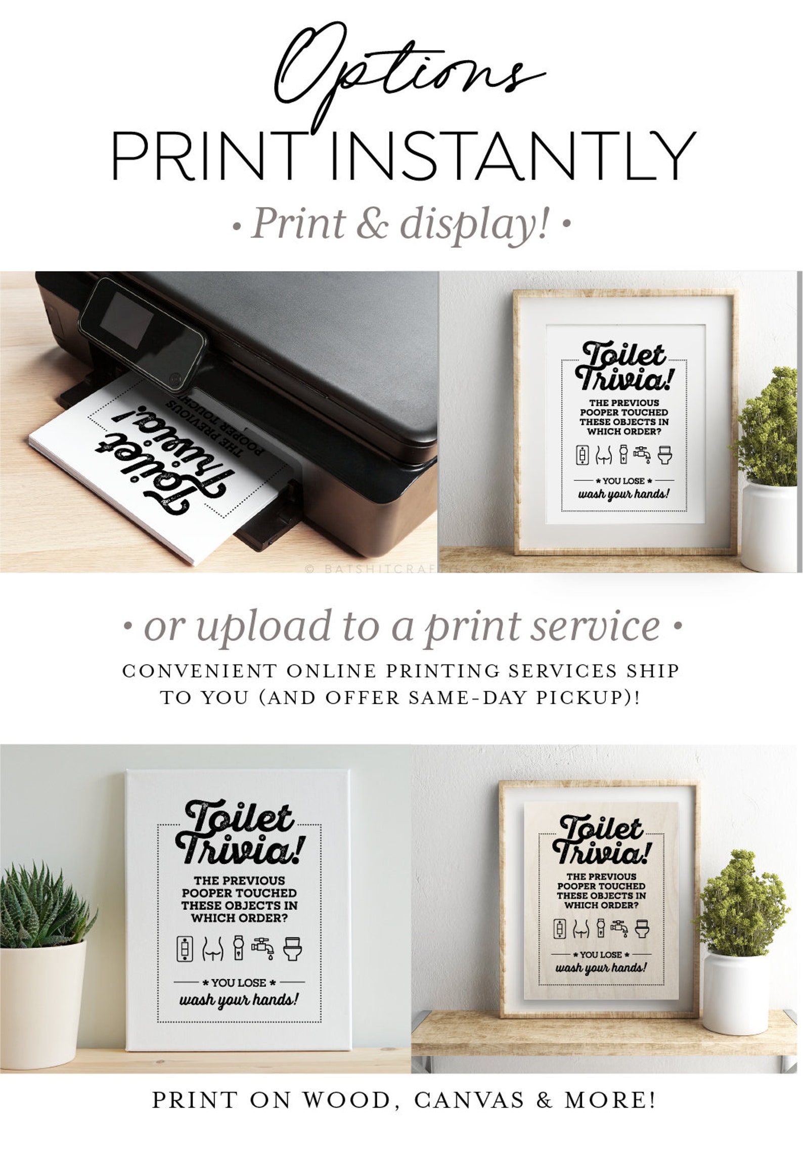 Printable Funny Bathroom Sign ~ Toilet Trivia {protected by Copyright ...