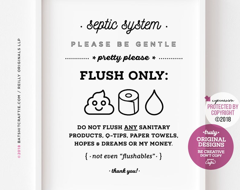 Cute Septic System Printable Sign now Protected by - Etsy