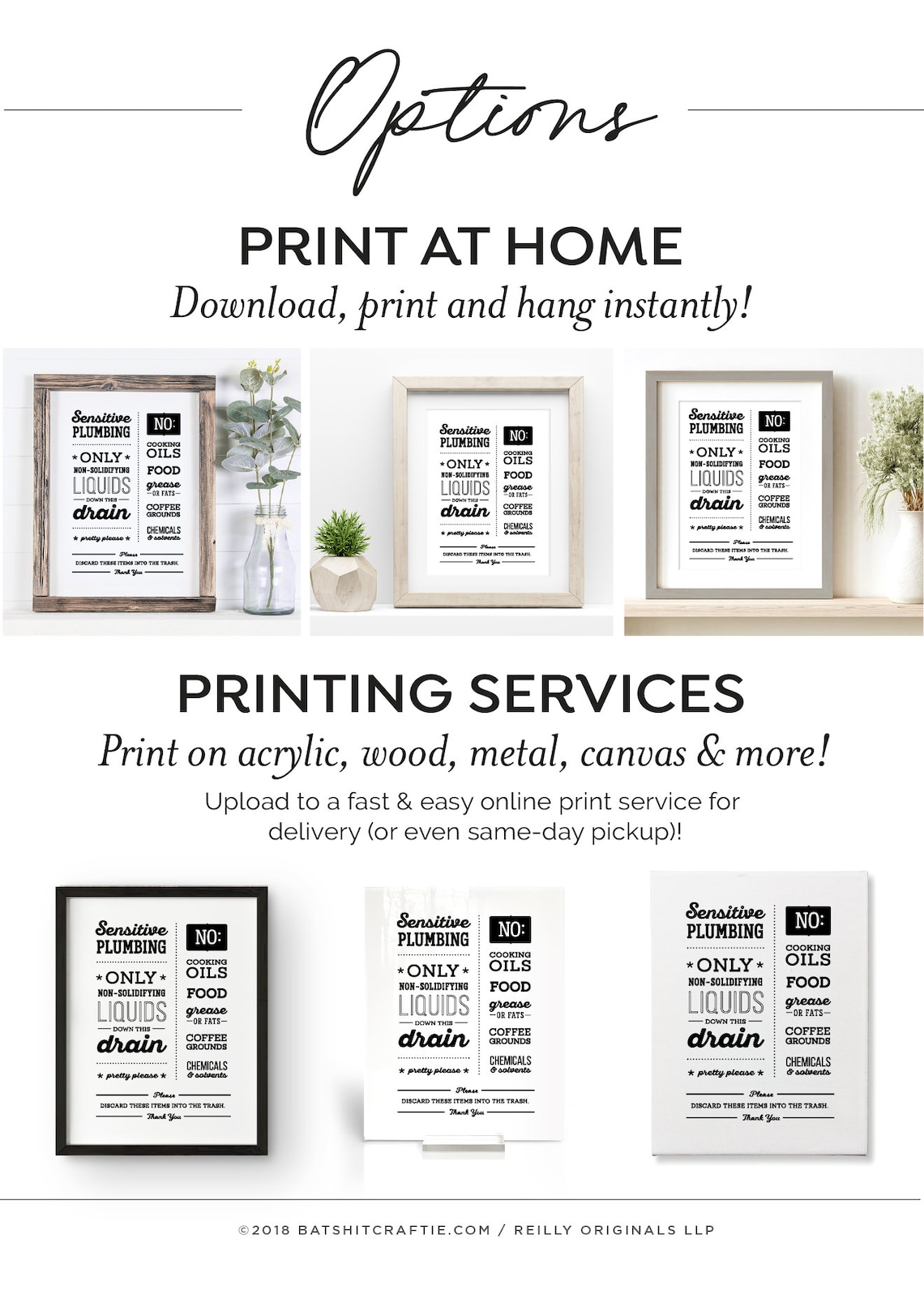 Sensitive Plumbing PRINTABLE Kitchen Sign Sink No Food Grease - Etsy Canada