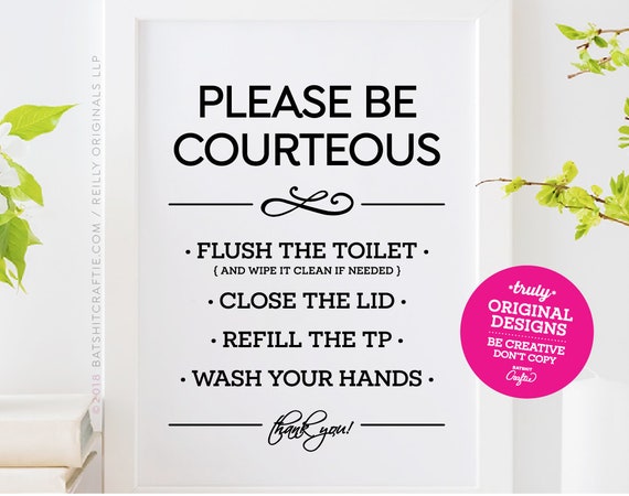 Restroom Courtesy Signs