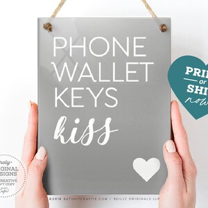 Phone Wallet Keys Kiss Printable Sign Instantly Download Print or Order ...