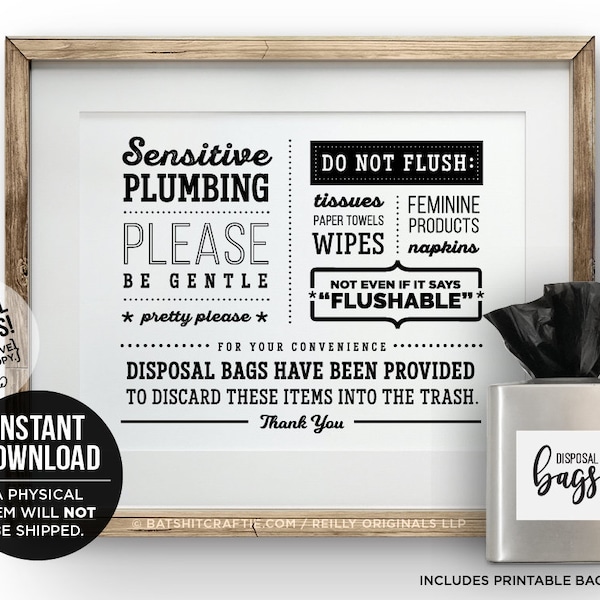 Toilet Sign No Tampons - Etsy