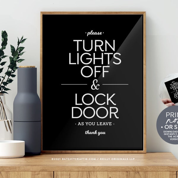 Please Lock the Door Sign - Etsy
