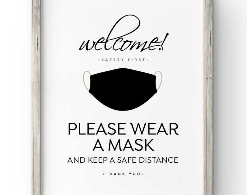Please Wear a Mask Keep a Safe Distance Printable Sign - Etsy