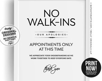 Appointment Required PRINTABLE SIGN Modern Simple Poster | Etsy