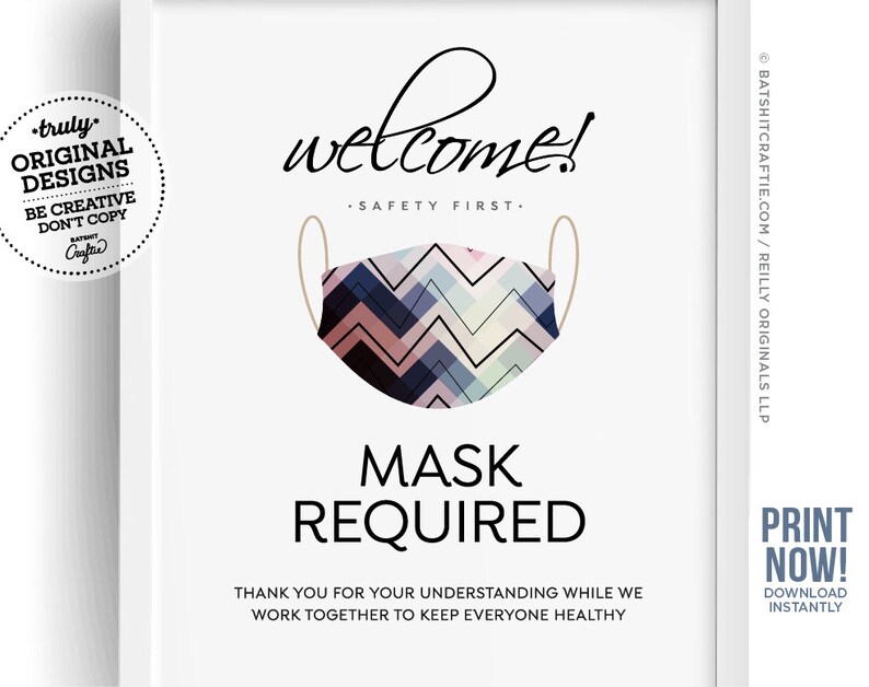 Mask Required PRINTABLE sign office workplace restaurant | Etsy