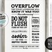 Funny PRINTABLE Septic System Bathroom Sign ~ Overflow and Be ...