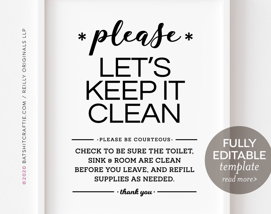 Fully Editable PRINTABLE SIGN Template 5x7 8x10 - Etsy