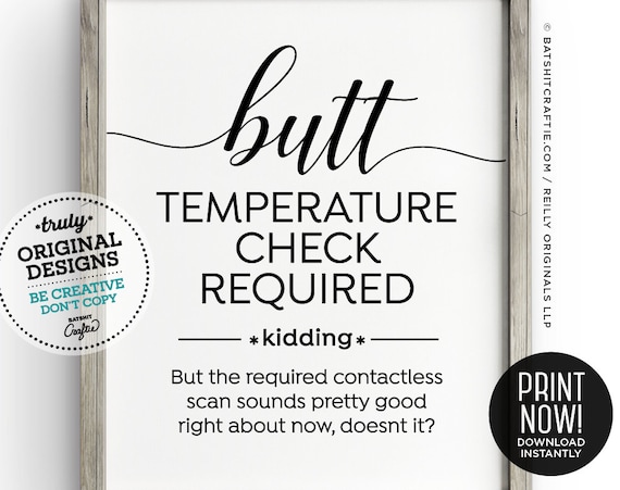 Funny Temperature Check Required PRINTABLE SIGN Modern | Etsy