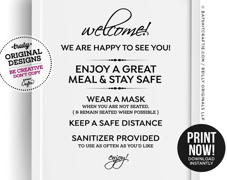 Dining Guidelines PRINTABLE SIGN poster for restaurant | Etsy
