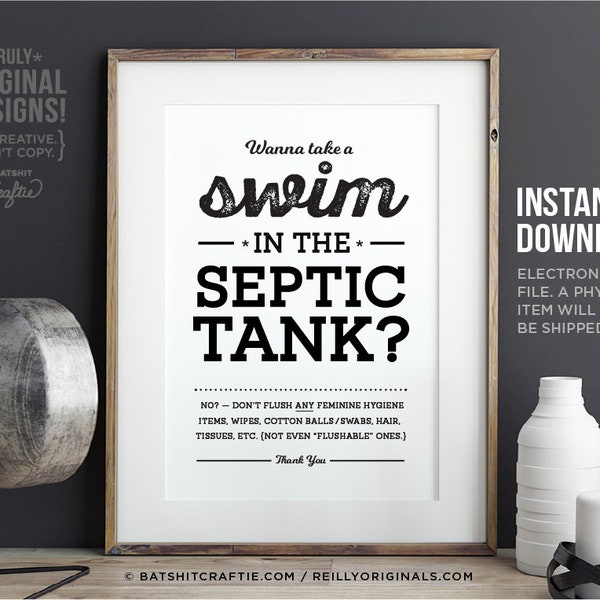 Funny Bathroom Signs for Septic Tank - Etsy