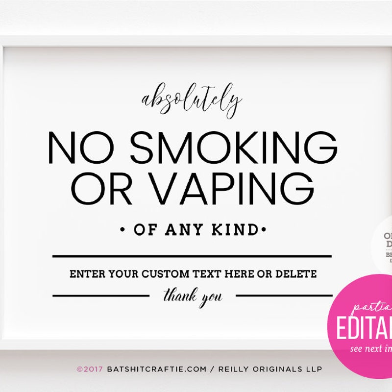 No Vaping Poster - Etsy
