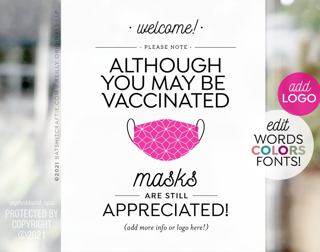 Mask Guidance Fully Editable PRINTABLE SIGN Customized Instructions ...