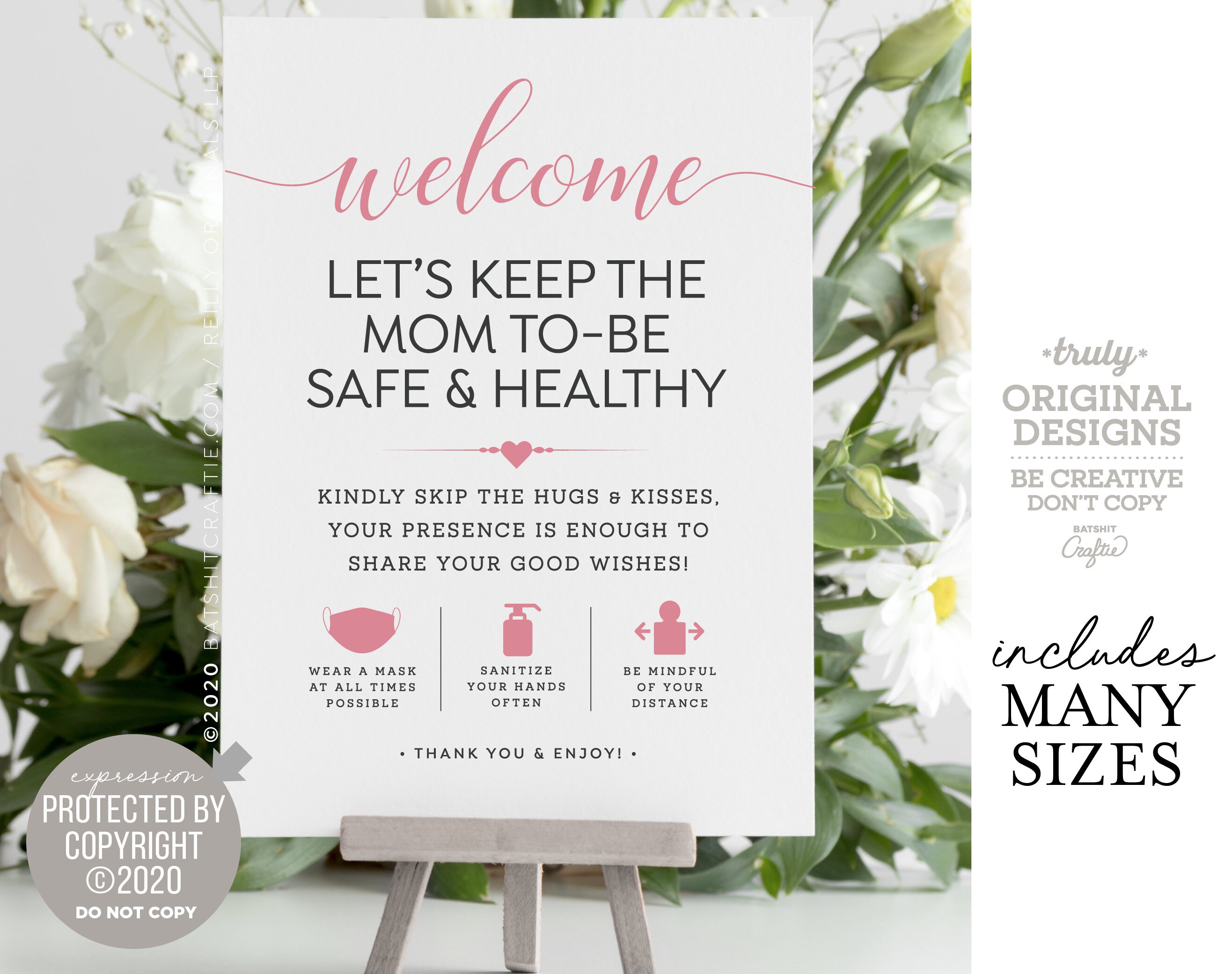 Protect Mom-to-be Please Wear a Mask Sanitize Often Keep a Safe ...