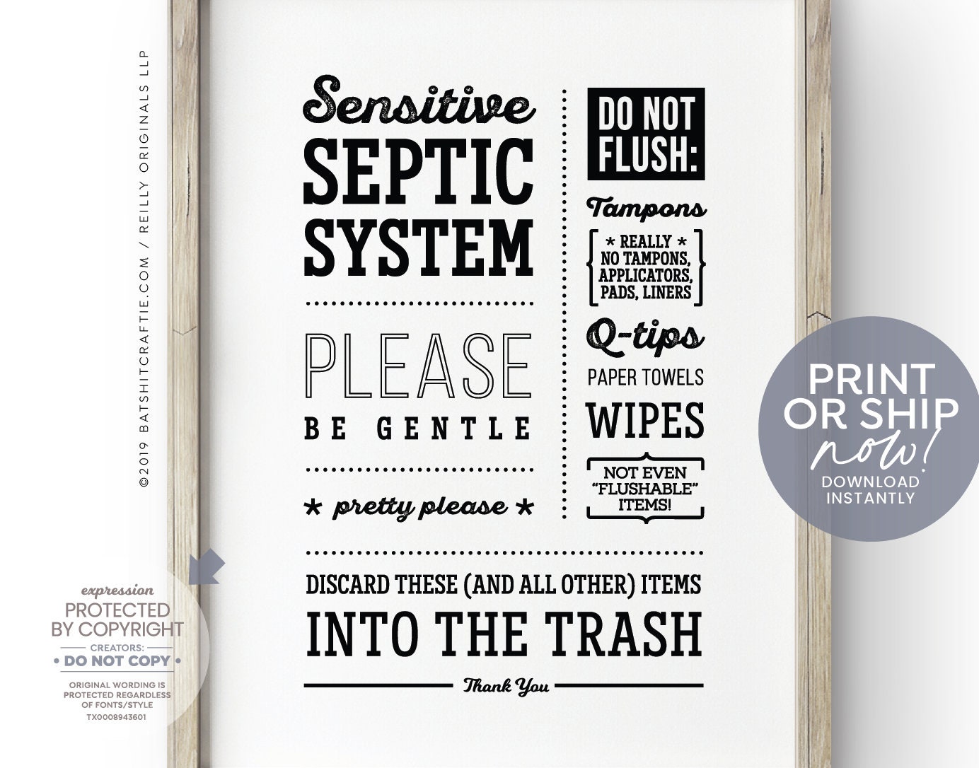 Sensitive Septic System Sign Ready to Ship or Print at Home - Etsy