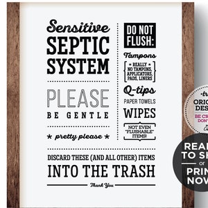Sensitive Septic System Sign Ready to Ship or Print at Home | Etsy