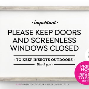 Keep Doors & Screenless Windows Closed to Keep Insects Outside ...