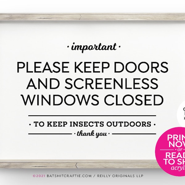 Please Keep Door Closed Sign - Etsy