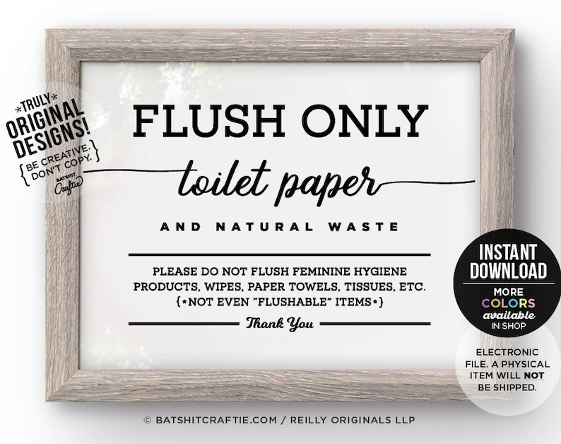 Do Not Flush Flushable Items Septic System Sign PRINTABLE - Etsy