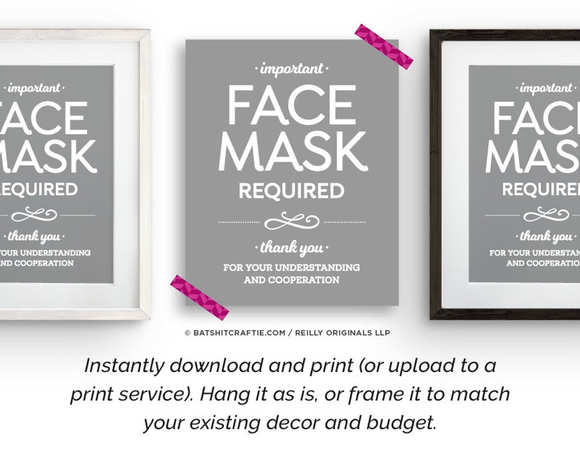 Face Mask Required PRINTABLE SIGN Office Workplace - Etsy