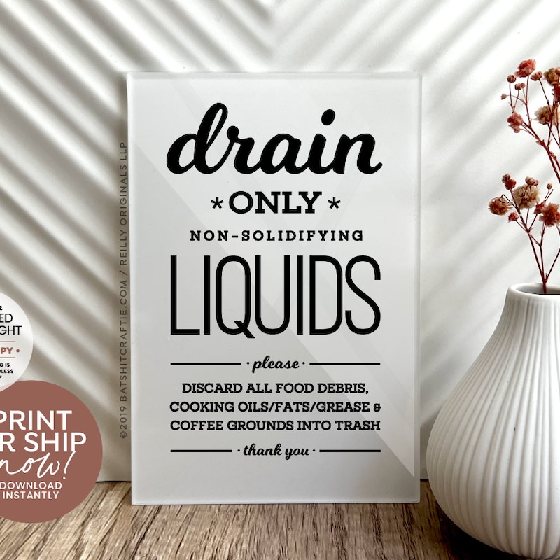 No Food Down the Sink Signs - Etsy