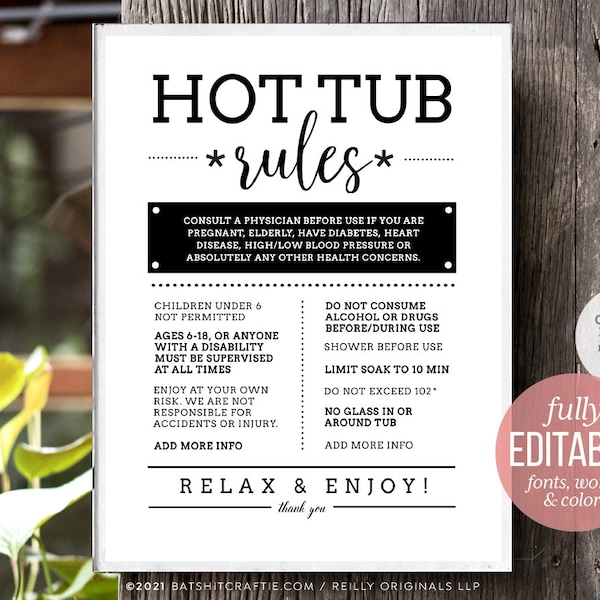 Hot Tub Signs - Etsy