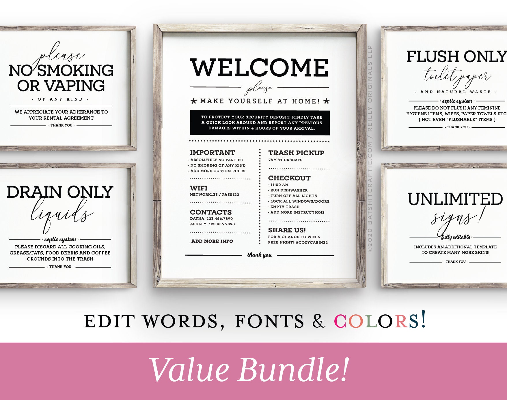 SUPER SALE Unlimited Printable Signs Fully Self-editable - Etsy