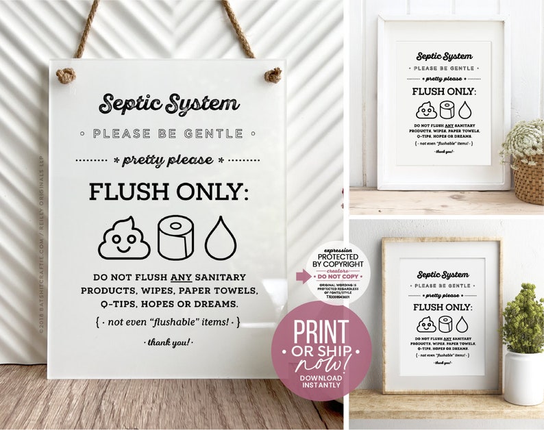 Cute Septic System Emoji Printable Sign protected by - Etsy