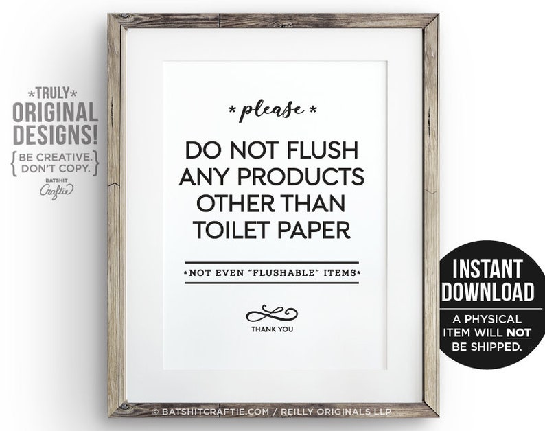 PRINTABLE Please Do Not Flush Any Products Other Than Toilet - Etsy