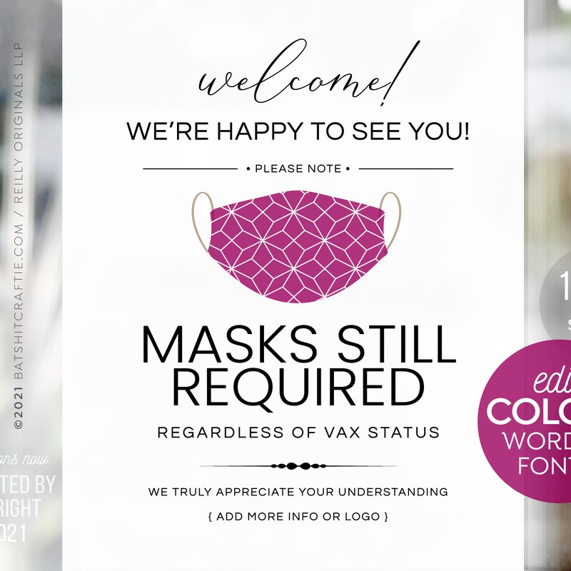 Masks Optional Sign - Etsy