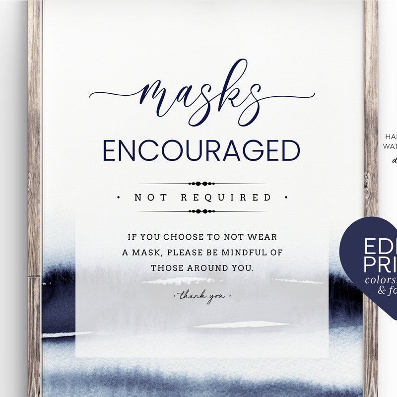 Masks Optional Sign - Etsy
