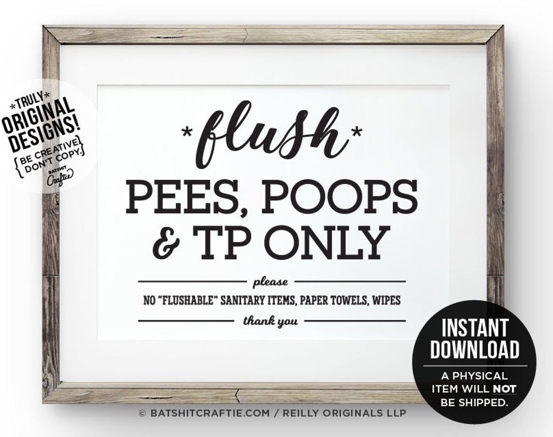 Bathroom Sign PRINTABLE Sensitive Plumbing Pipes Septic System - Etsy