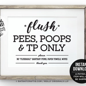 Bathroom Sign PRINTABLE Sensitive Plumbing Pipes Septic System Flush ...