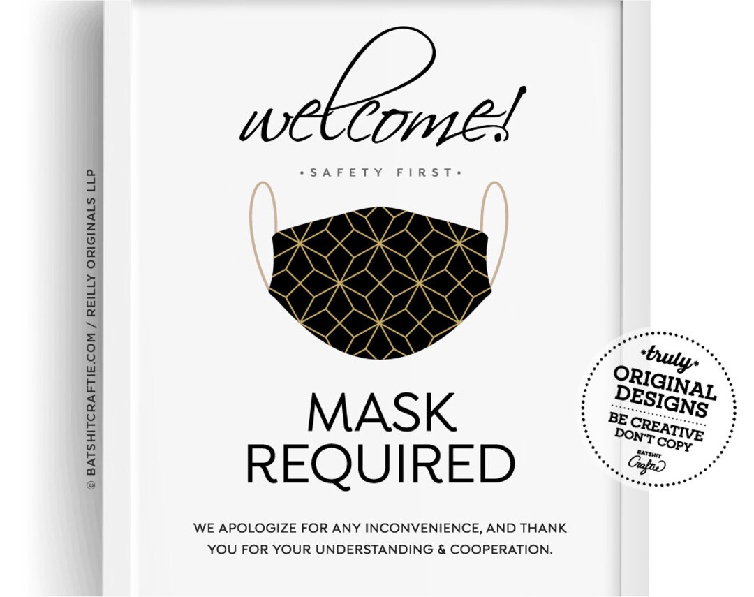 Mask Required PRINTABLE Sign Office Workplace Restaurant Bathrooms ...