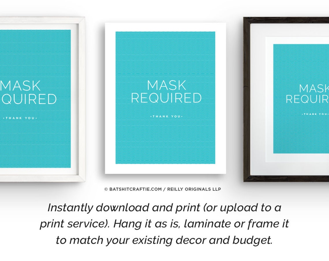 Simple Face Mask Required PRINTABLE SIGN Office Restaurant | Etsy