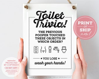 Toilet Trivia Sign - Etsy